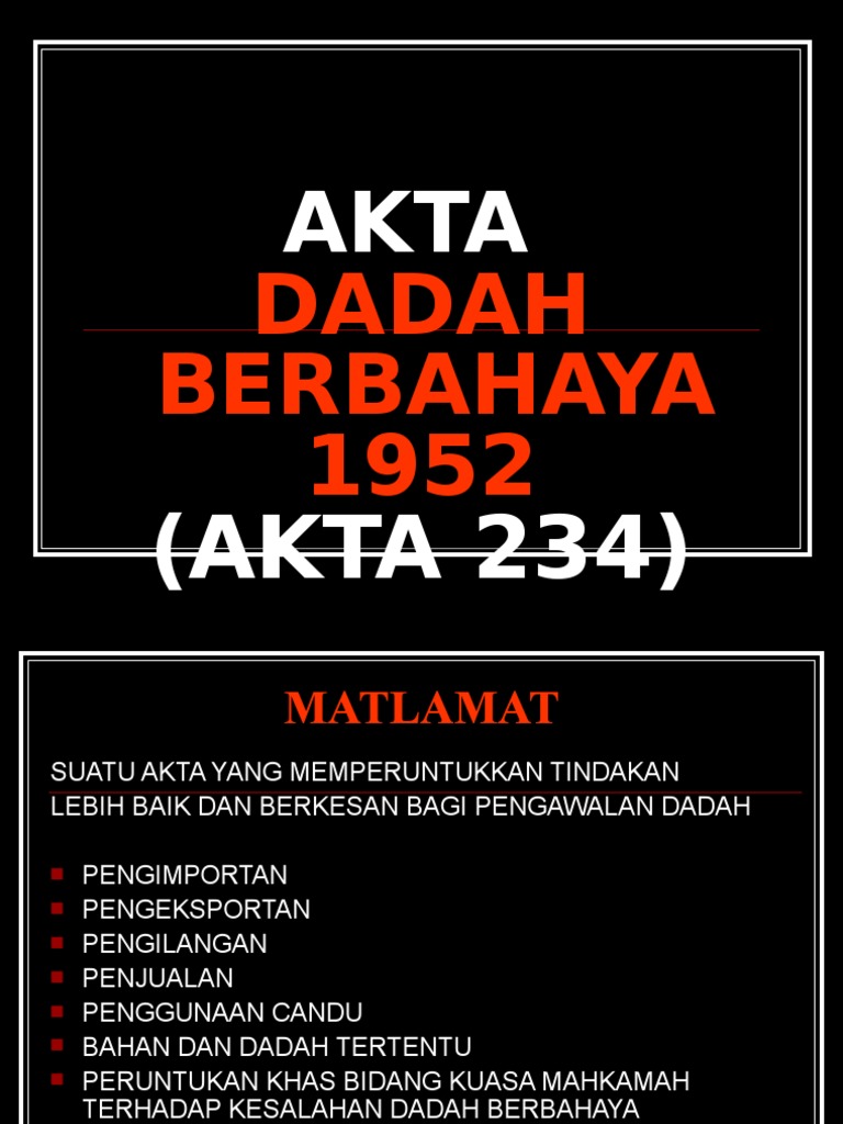 Akta Dadah Berbahaya 1952 | PDF