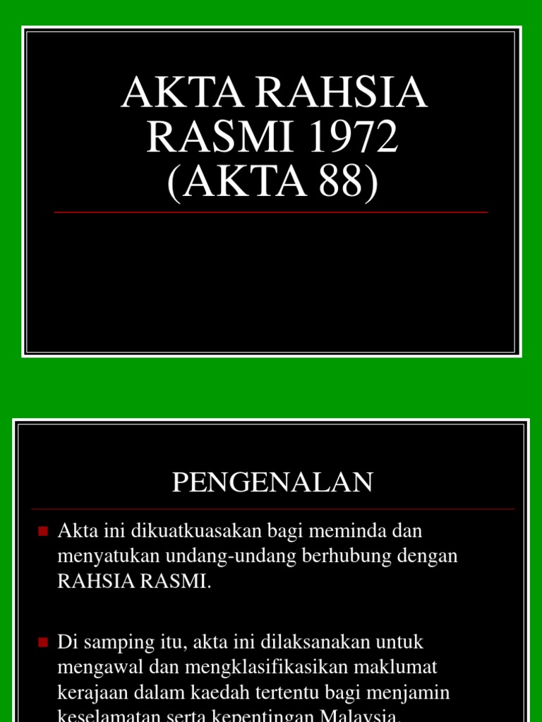 Akta Rahsia Rasmi 1972 | PDF