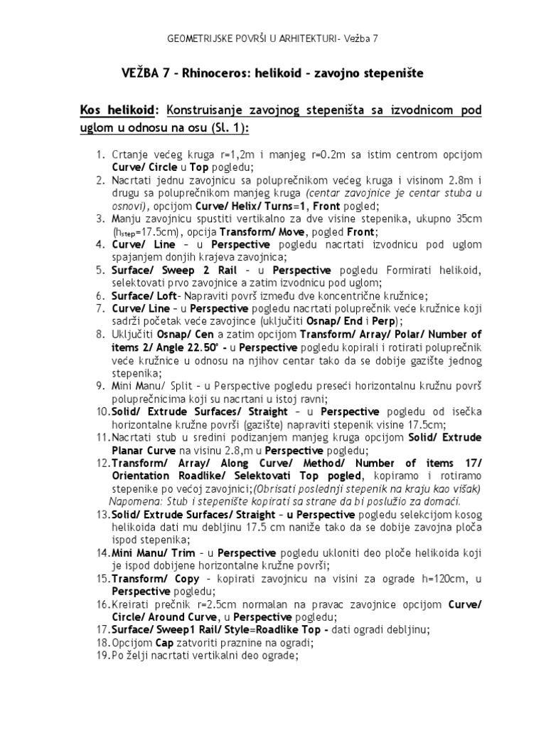 Geometrijske Površi Vezba 7 | PDF