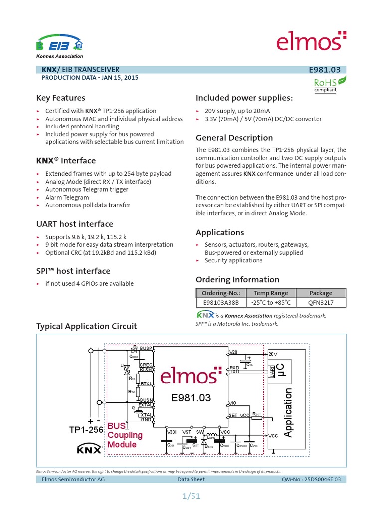 E981-03 Elmos Ds | PDF | Capacitor | Digital Electronics