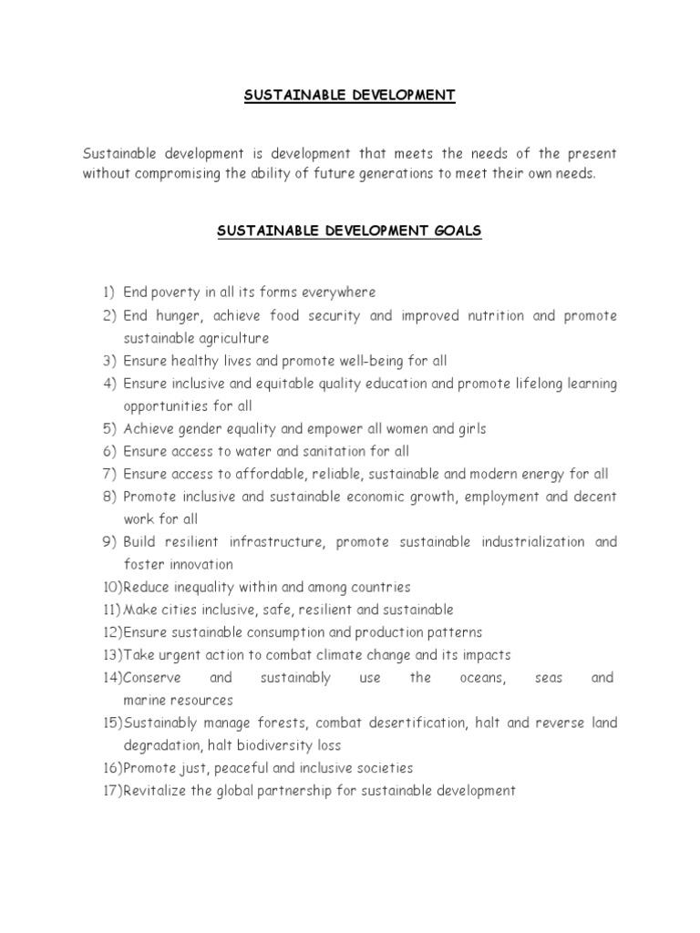 Sustainable Development | PDF