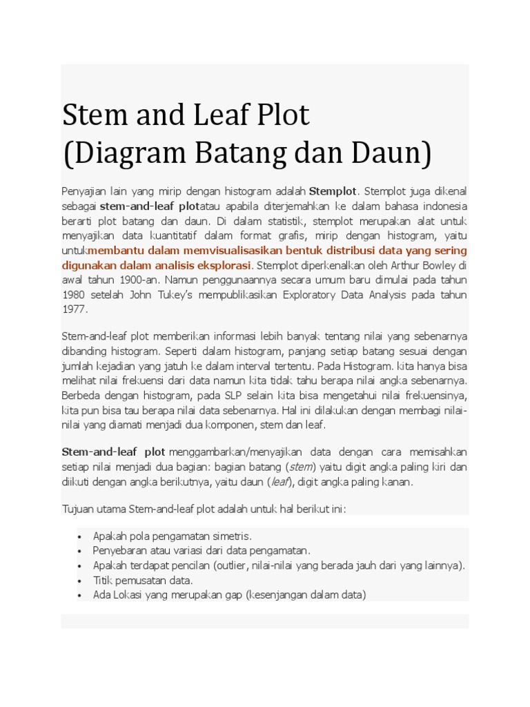 Judul: Prosedur Pembuatan Diagram Batang dan Daun (Stem-and-Leaf Plot ...
