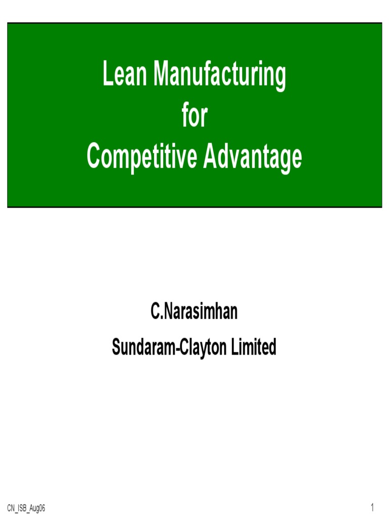 Lean Manufacturing For Competitive Advantage - 125579398 PDF | PDF ...