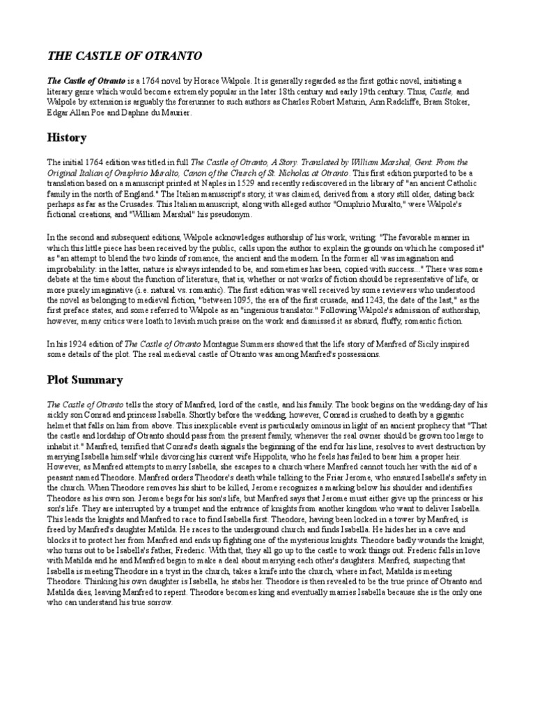 History: The Castle of Otranto | PDF
