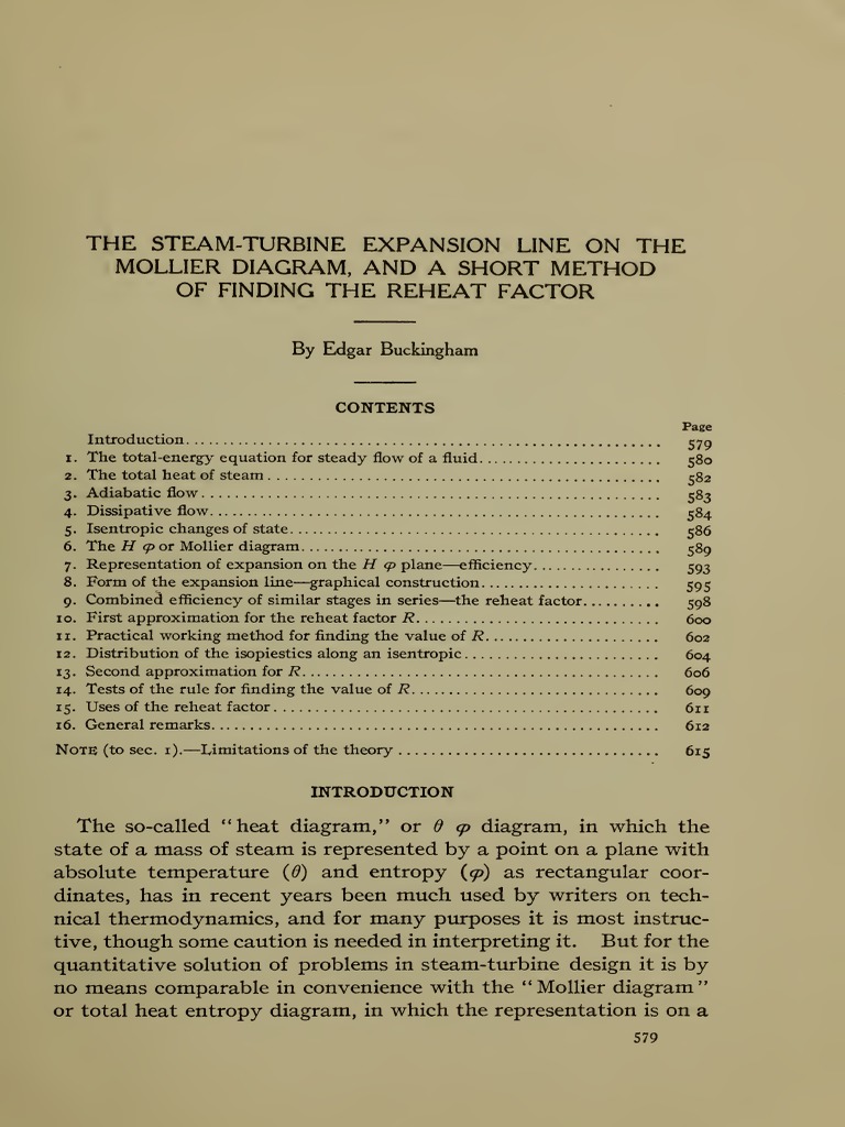 The Steam-Turbine Expansion Line On The Mollier Diagram, and A Short ...