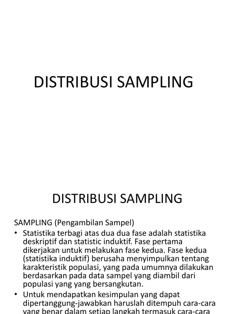 Cara Sampling dan Distribusi Sampling | PDF | Kesehatan Holistik ...