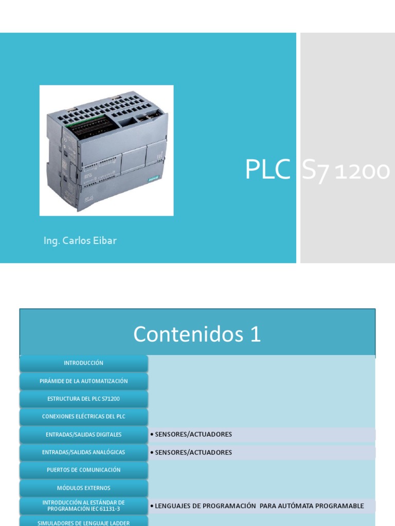 PLC s7 1200 Curso | PDF | Controlador lógico programable | Sensor