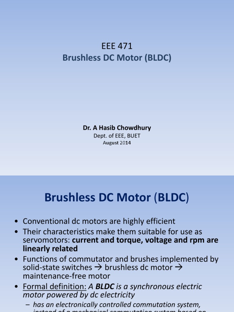 Brushless DC Motor | PDF | Electric Motor | Rotating Machines