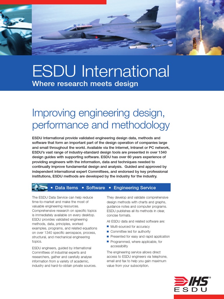 ESDU Brochure | PDF | Engineering | Specification (Technical Standard)