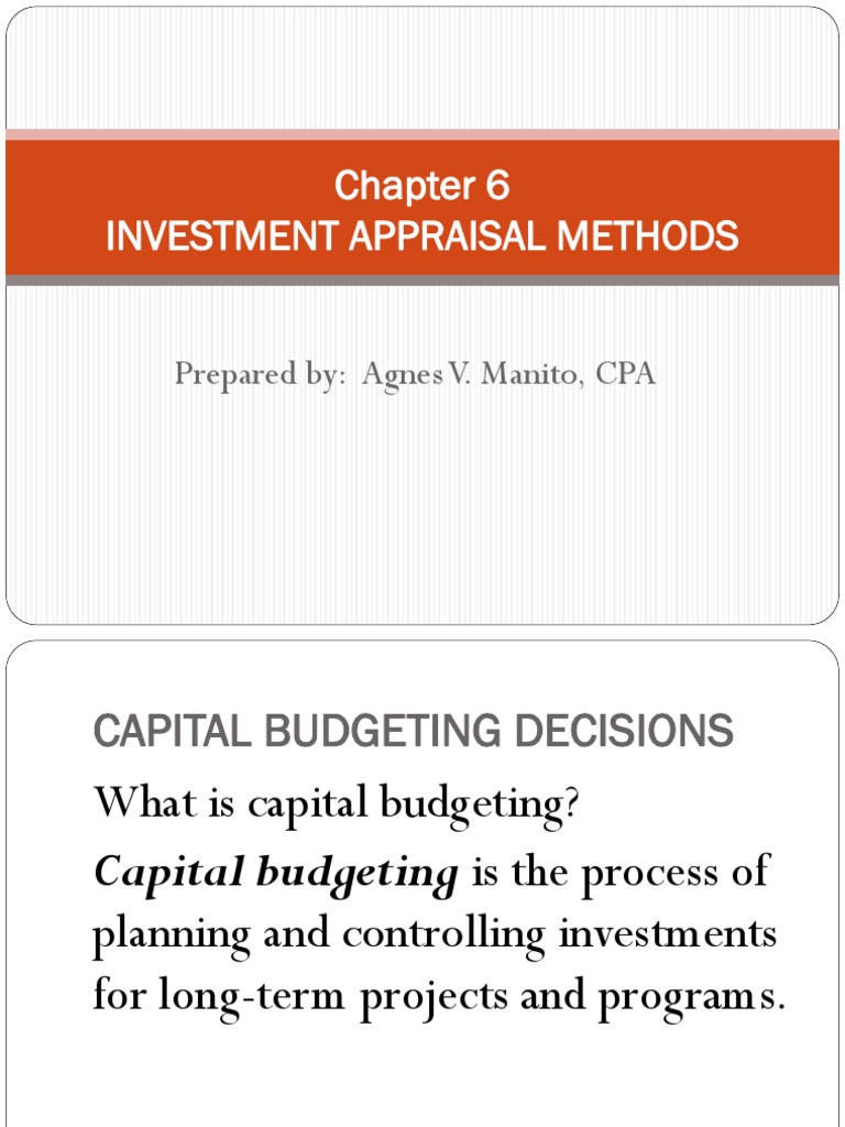 Chapter 6 Investment Appraisal Methods | Internal Rate Of Return ...