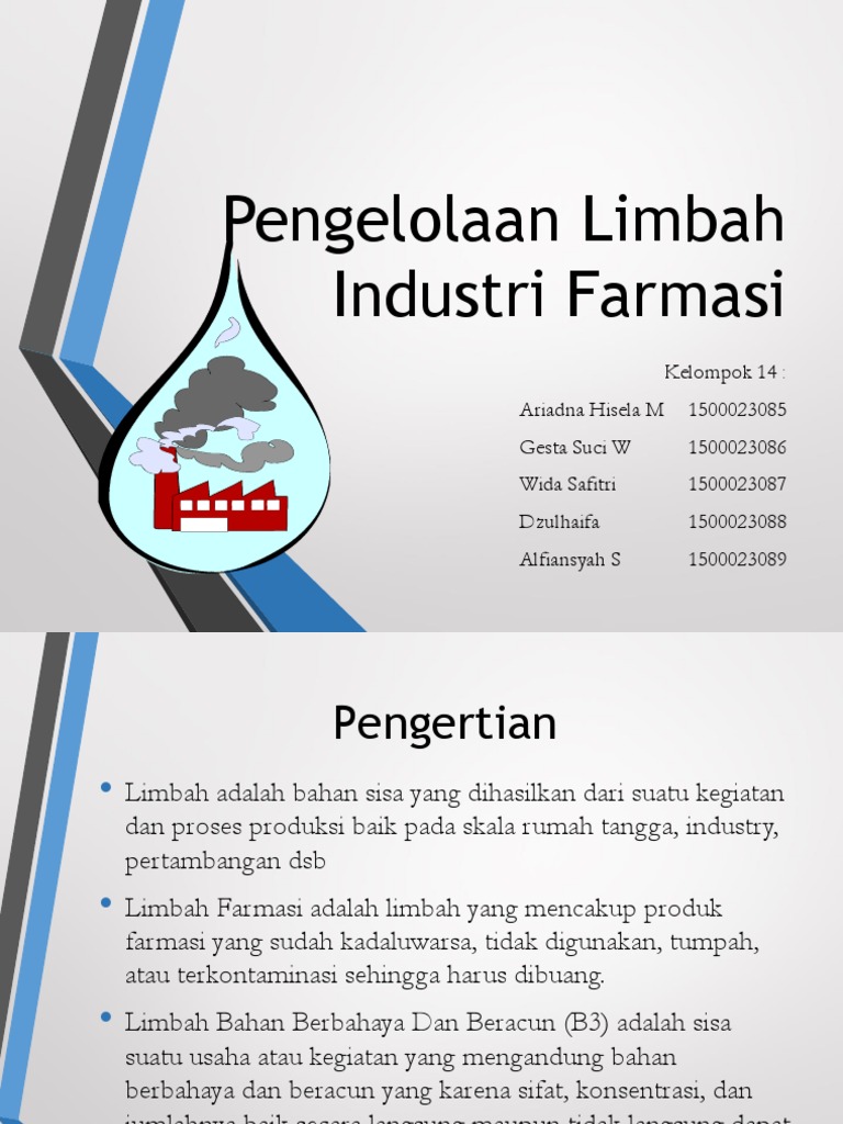 Pengelolaan Limbah Industri Farmasi | PDF