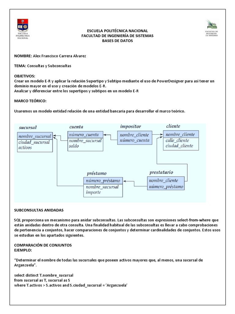 Consultas y Subconsultas | PDF | SQL | Bases de datos