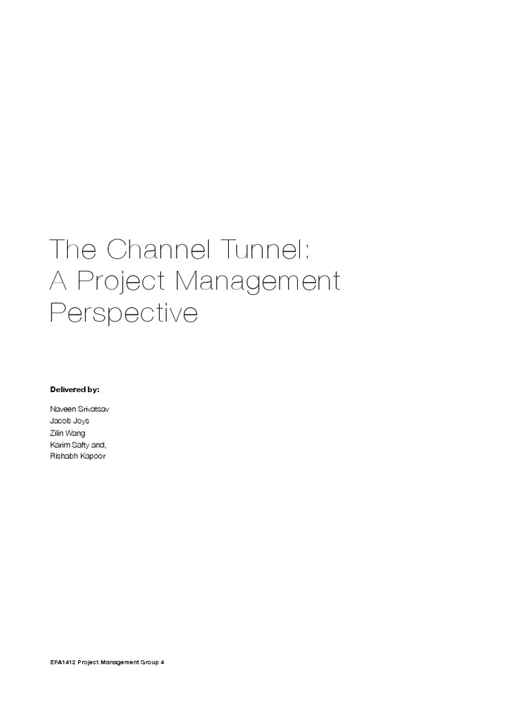 The Chunnel - Project Management Retrosp PDF | PDF | Tunnel | Project ...