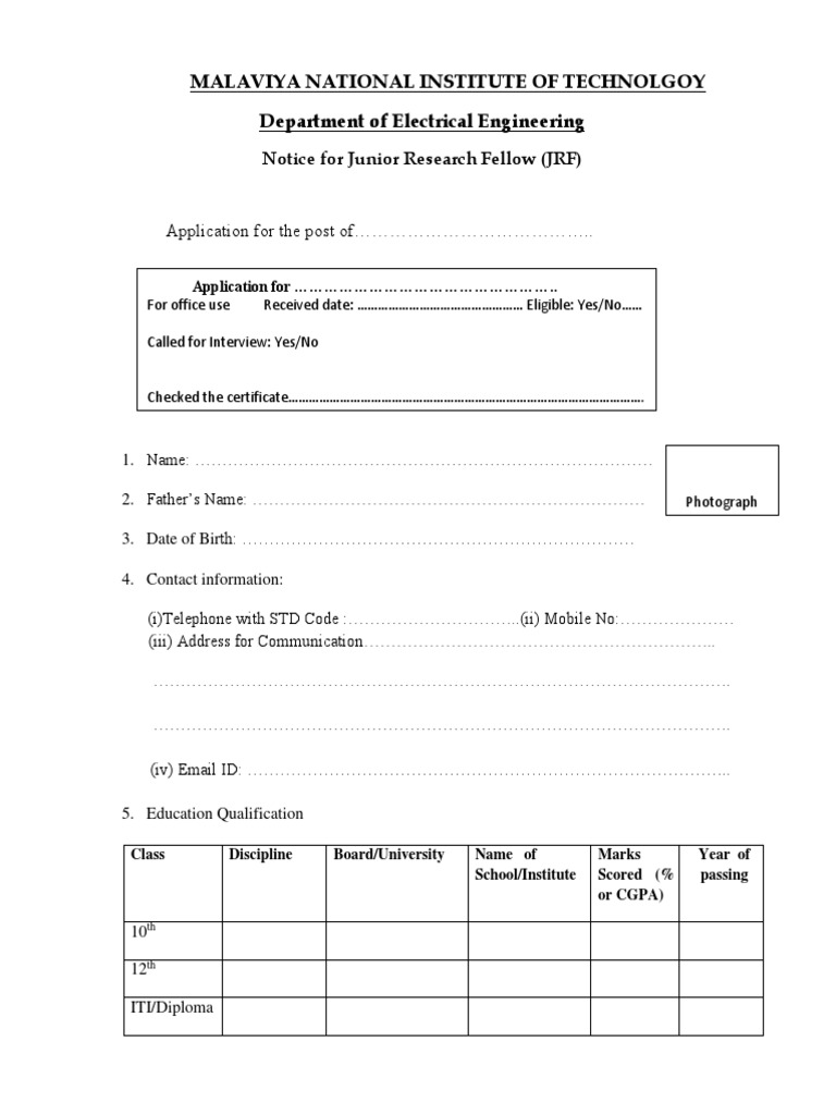 JRF Application Notice for 2025 | PDF
