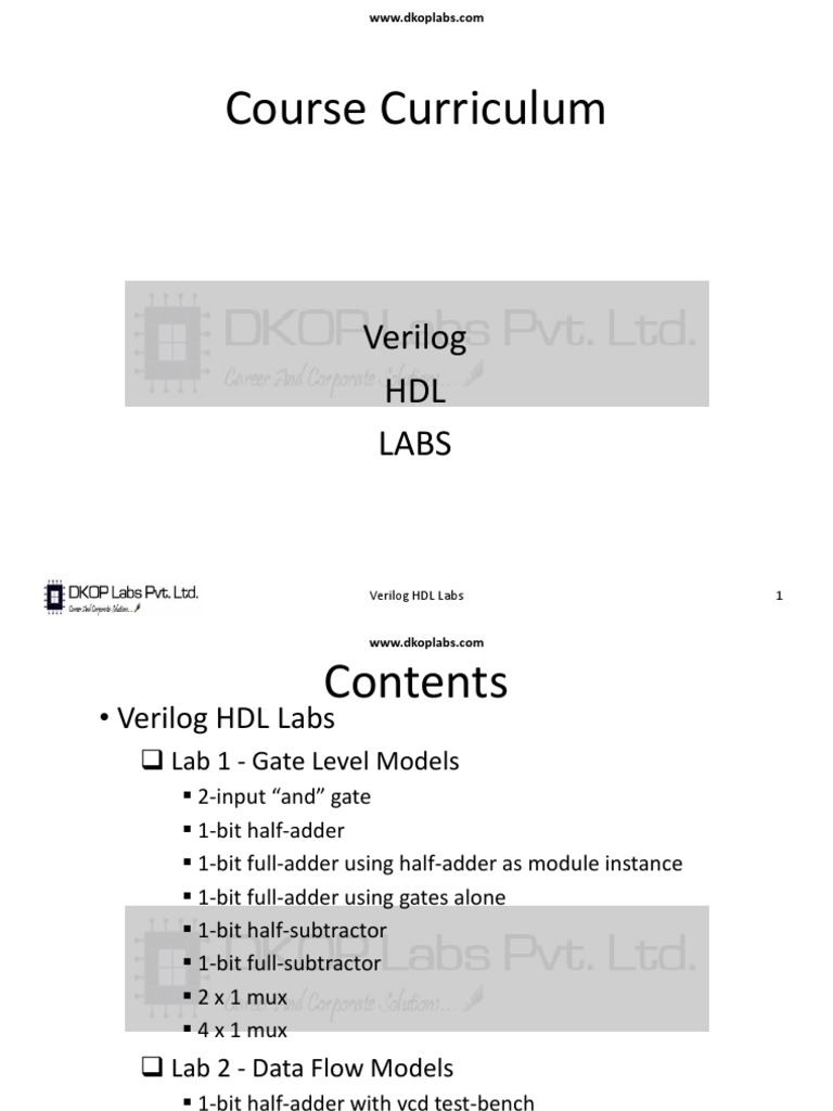 Verilog Labs | PDF | Hardware Description Language | Digital Electronics