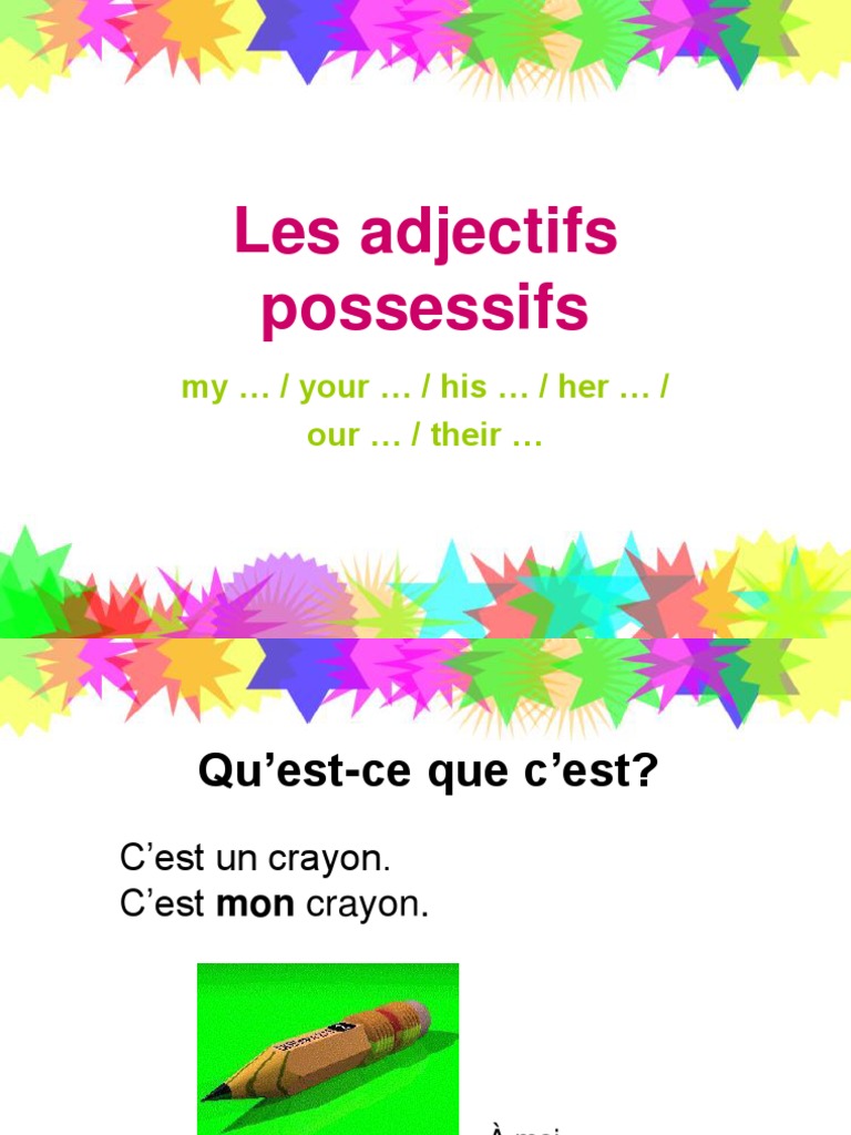 Adjectifs Possessifs en Français | PDF | Genre grammatical | Nombre ...