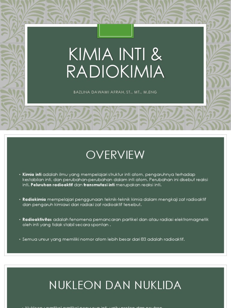 Kimia Inti & Radiokimia | PDF