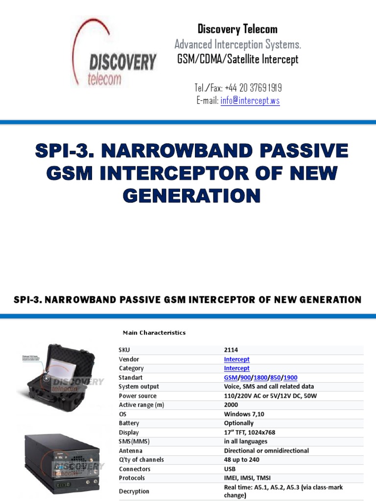 Spi-3. Narrowband Passive GSM Interceptor of New Generation | PDF | Gsm ...
