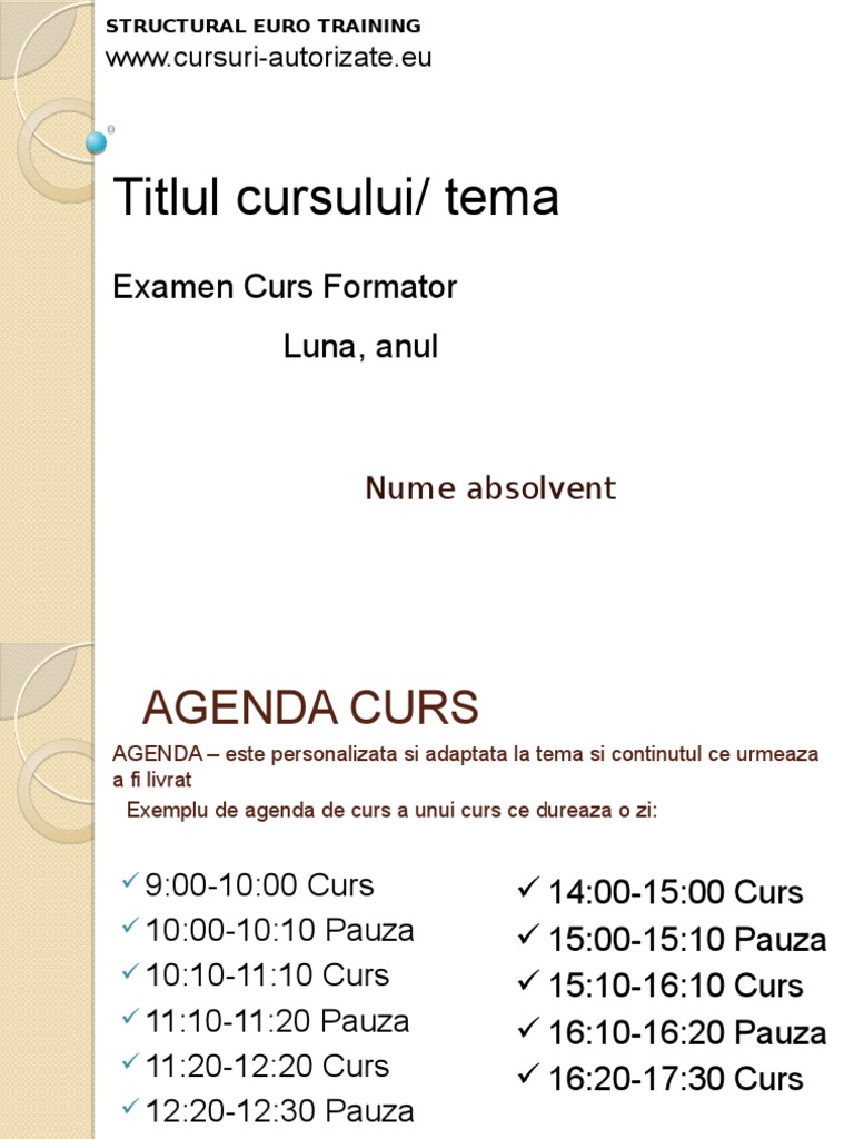 Draft Model Proiect FORMATOR - General | PDF