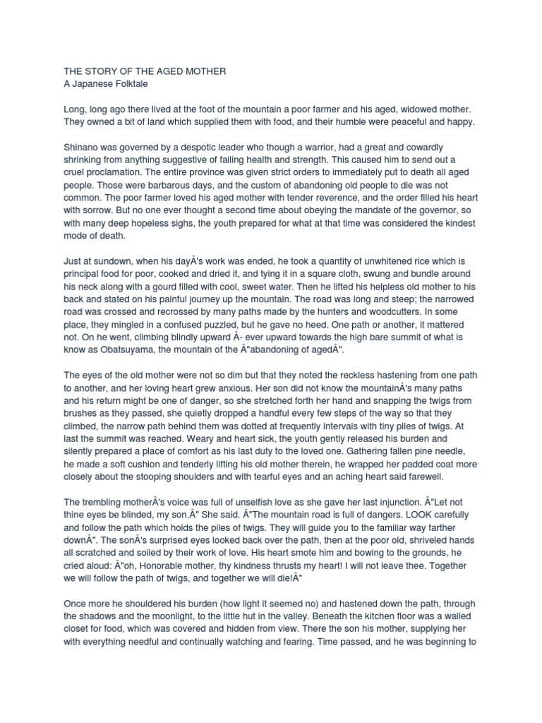 The Story of The Aged Mother | PDF