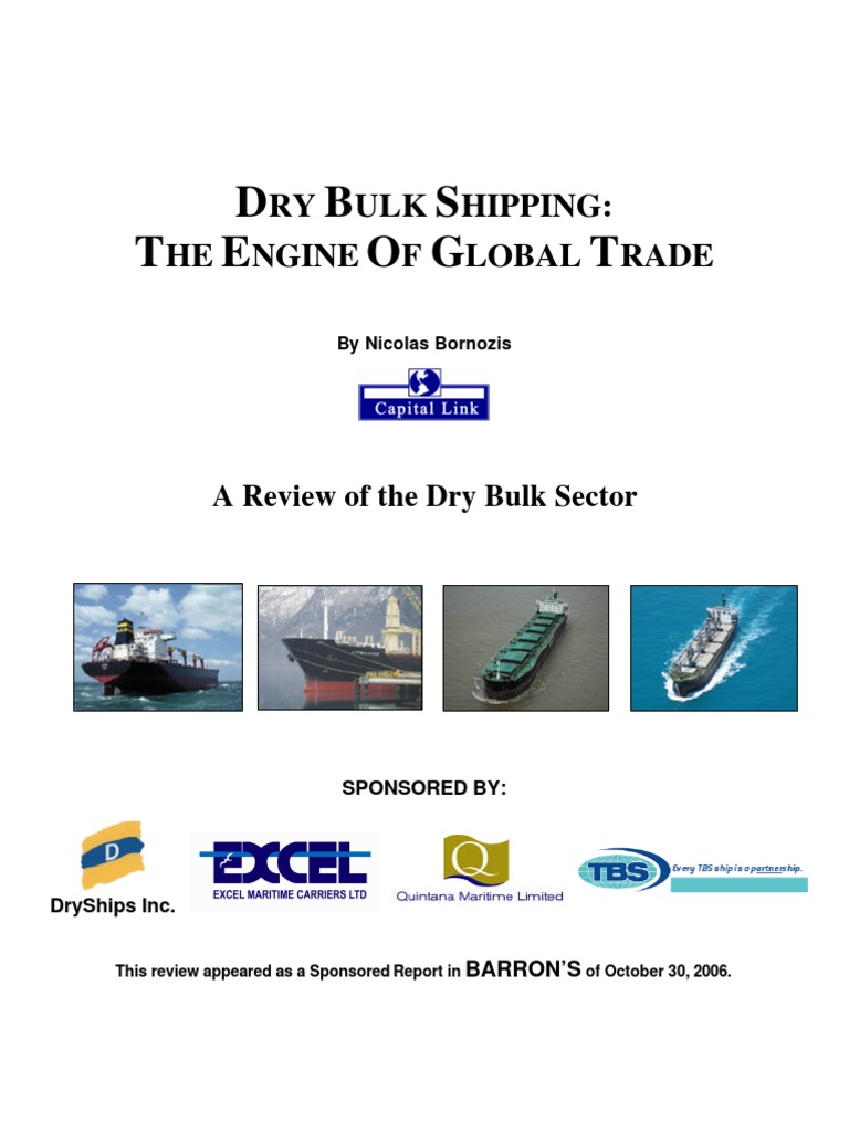 Dry Bulk Shipping: Global Trade Insights | PDF | Oil Tanker | Shipping