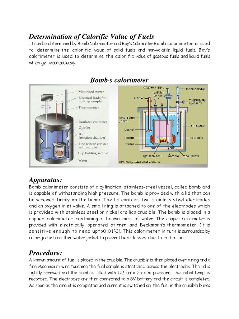 Determination CV in Bomb Calorimeter | PDF | Physical Sciences | Physical Chemistry