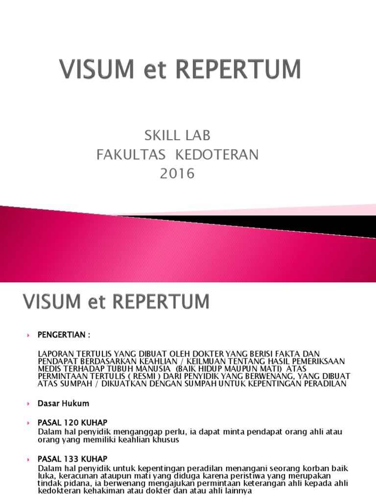 Prosedur dan Contoh Visum et Repertum | PDF | Ilmu Sosial | Hukum