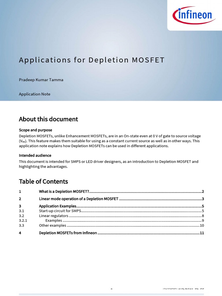 Infineon-Application Note Applications For Depletion MOSFETs-An-V01 00 ...