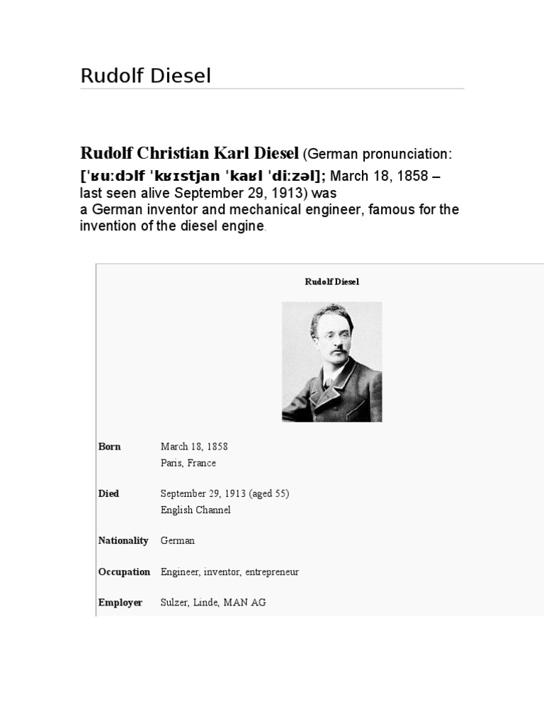 Rudolf Diesel Ukkkkkkkkkkkkkkkkkkk | PDF | Internal Combustion Engine ...