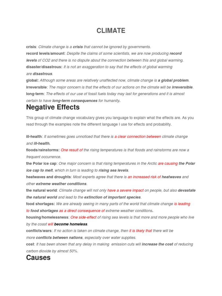 Ielts Vocabulary | PDF | Immigration | Global Warming