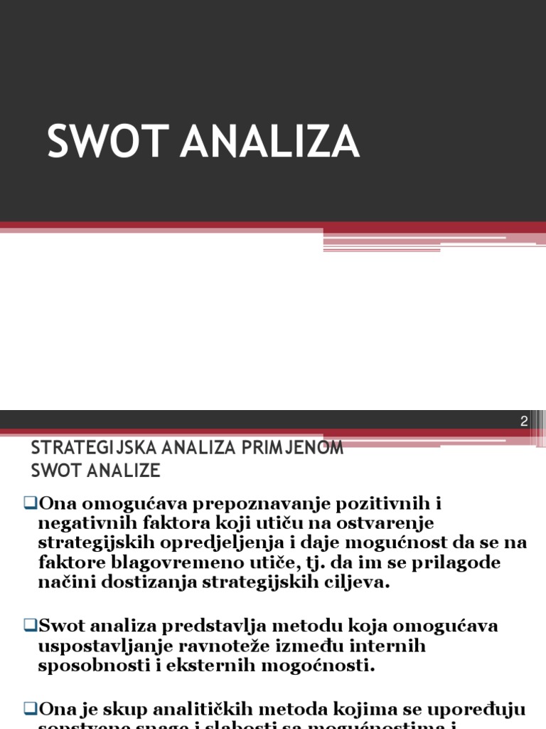 Swot Analiza | PDF