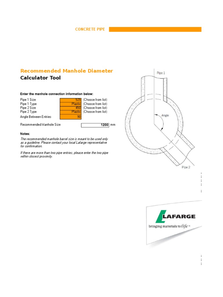 Large Diameter Manhole Sizing Guideline | PDF | Pipe (Fluid Conveyance ...