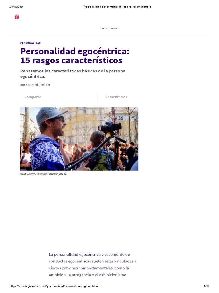 Personalidad Egocéntrica - 15 Rasgos Característicos | PDF | Narcisismo ...