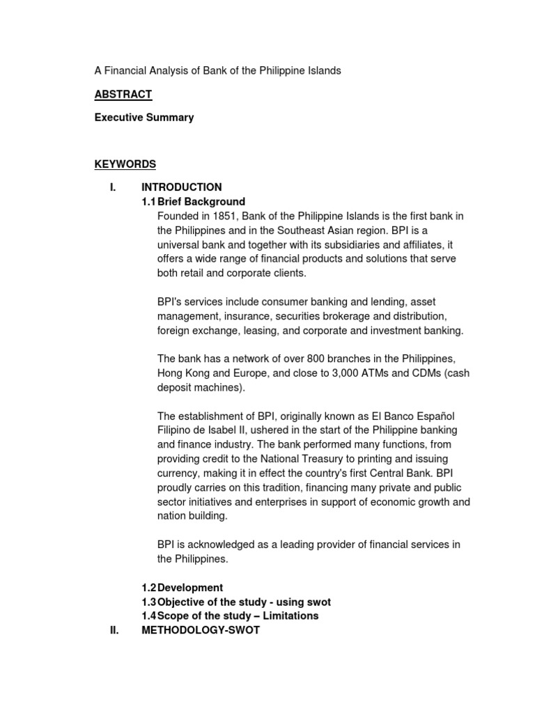 Bpi Format | Banking | Banks