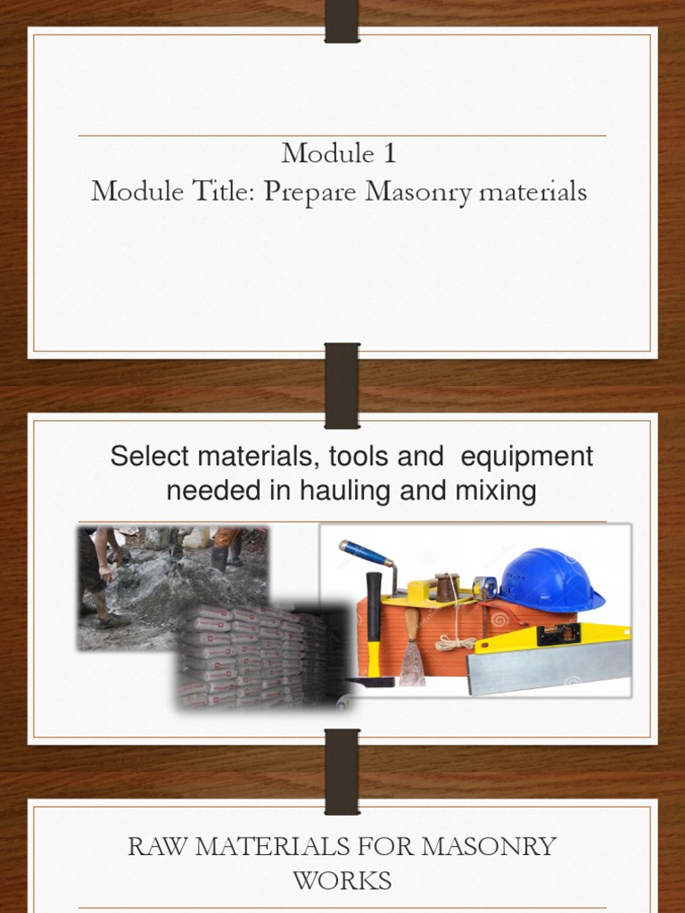 Module 1 - Prepare Construction Materials | PDF | Brick | Construction ...