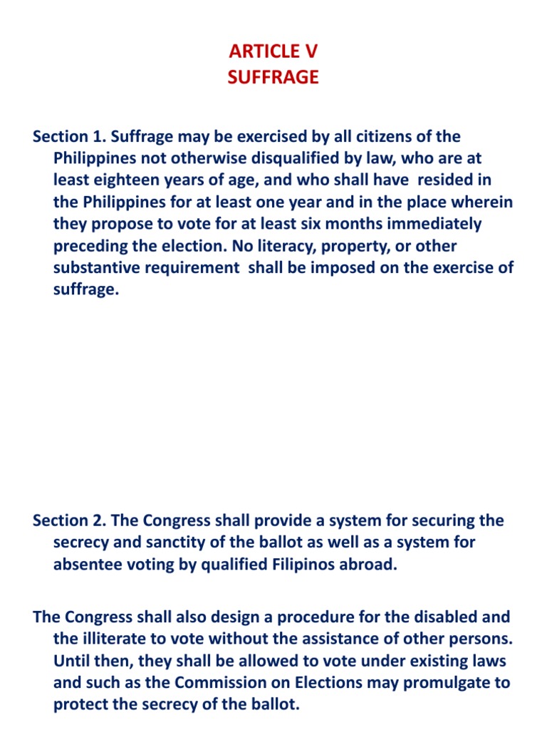 Article V Suffrage | PDF | Suffrage | Initiative