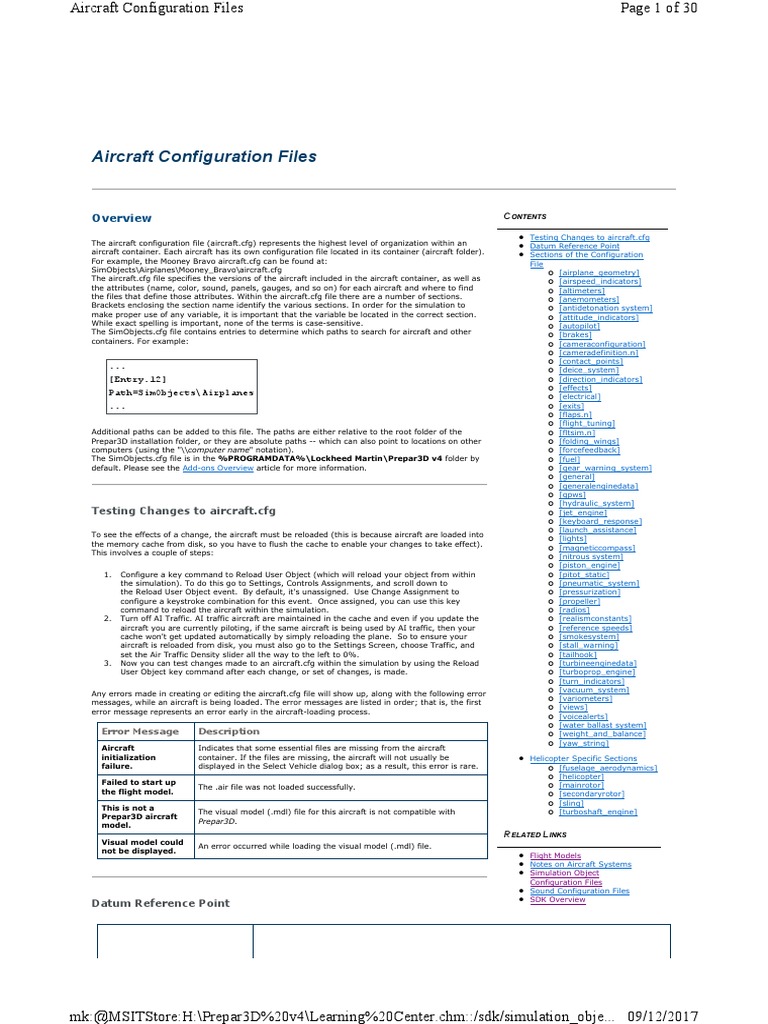 Aircraft Config | PDF | Flight Dynamics (Fixed Wing Aircraft) | Flight ...