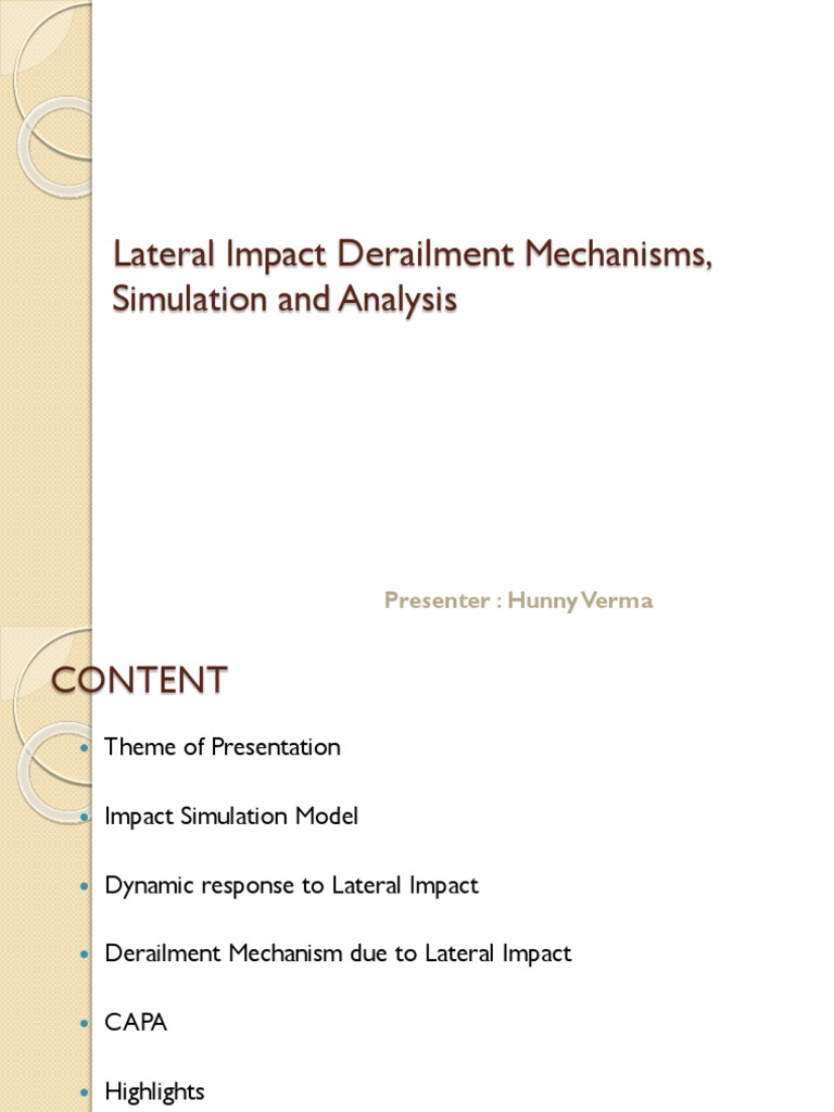Derailment: Lateral Impact Mechanisms, Simulation and Analysis | PDF ...