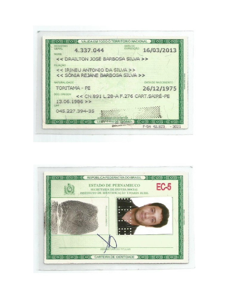 RG CPF Drailton PDF | PDF