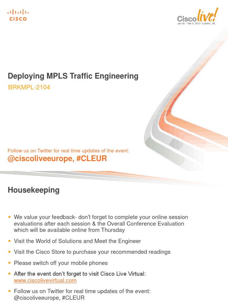 Live! - Deploying MPLS Traffic Engineering | PDF | Multiprotocol Label ...