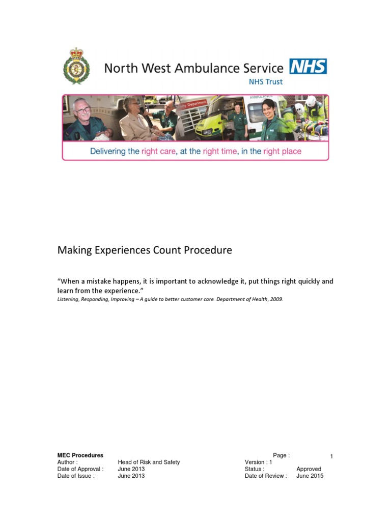 Mec Procedure v1 | PDF | Health Care | Government Health Care