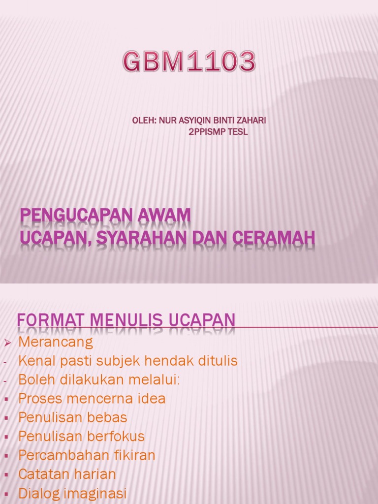 Format Pengucapan Awam | PDF