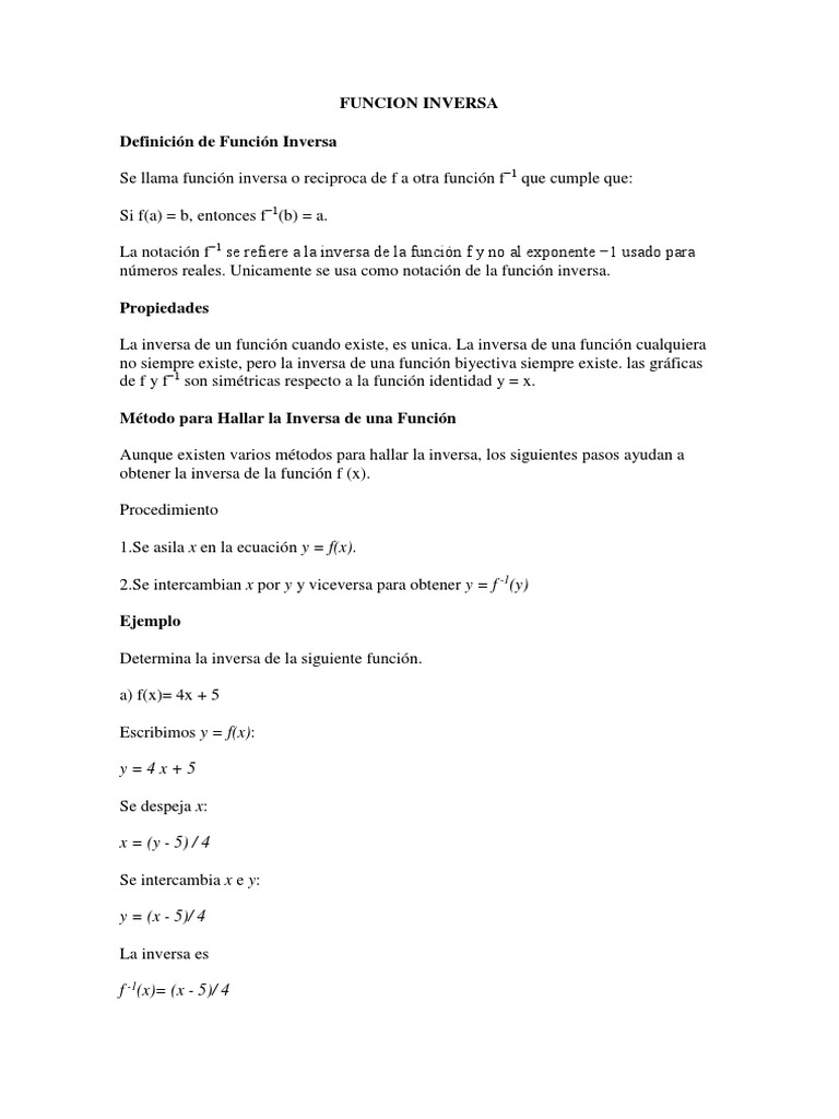 Funcion Inversa | PDF