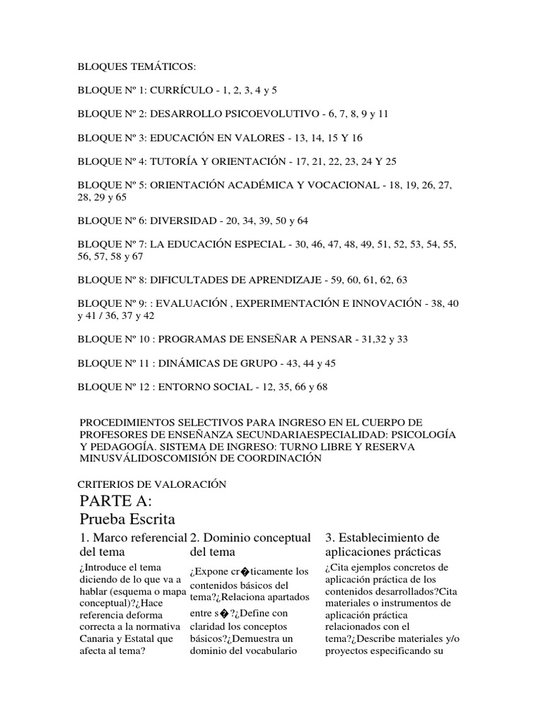 Bloques Temáticos | PDF | Plan de estudios | Cognición