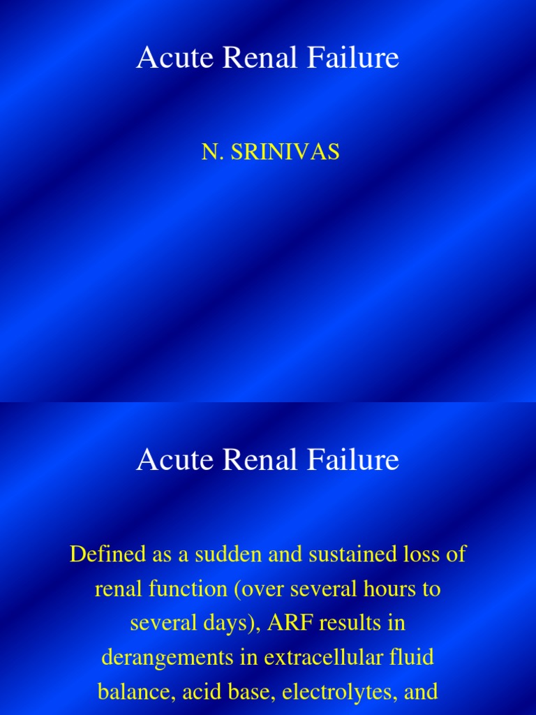 Arf & CRF | Download Free PDF | Kidney | Renal Function