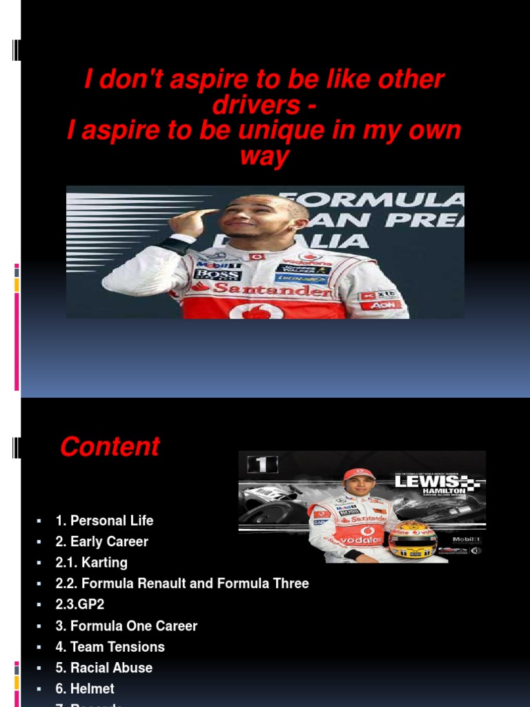 Lewis Hamilton | PDF | Formula One | Racing