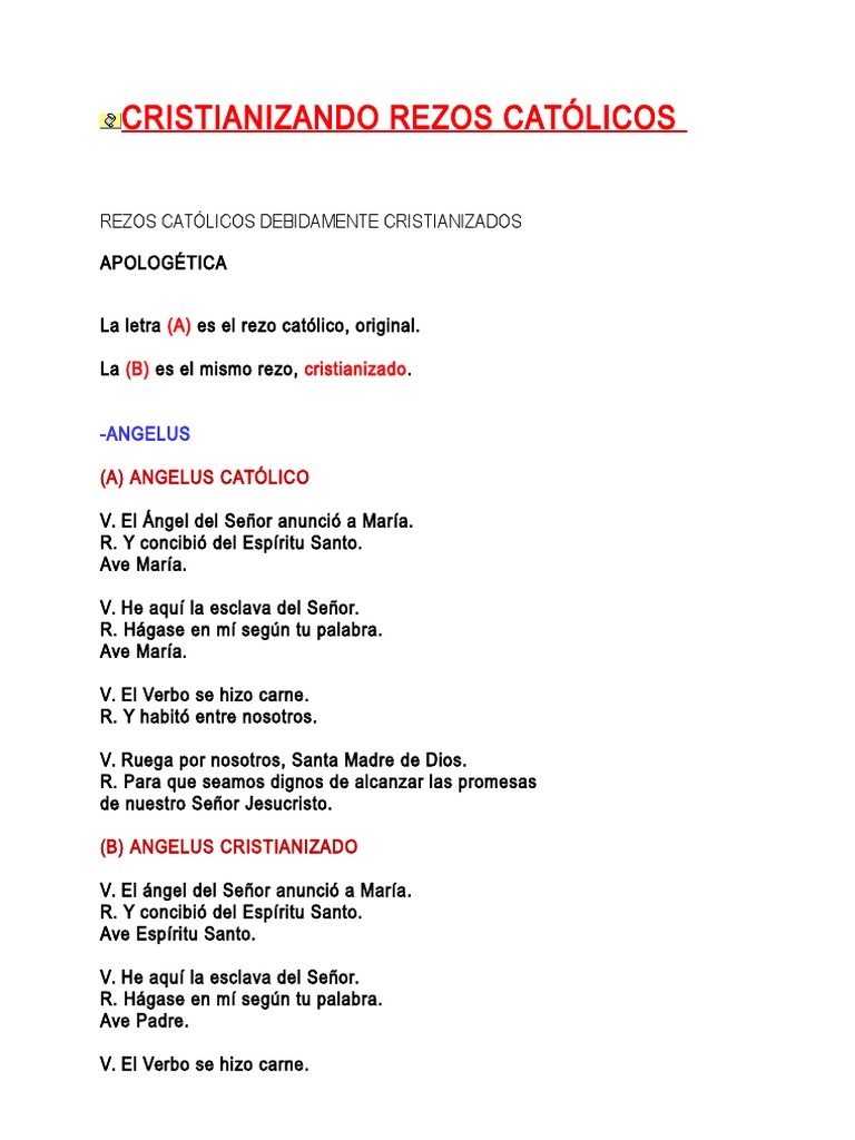Cristianizando Rezos Católicos | PDF | María, madre de Jesús | Cristo ...
