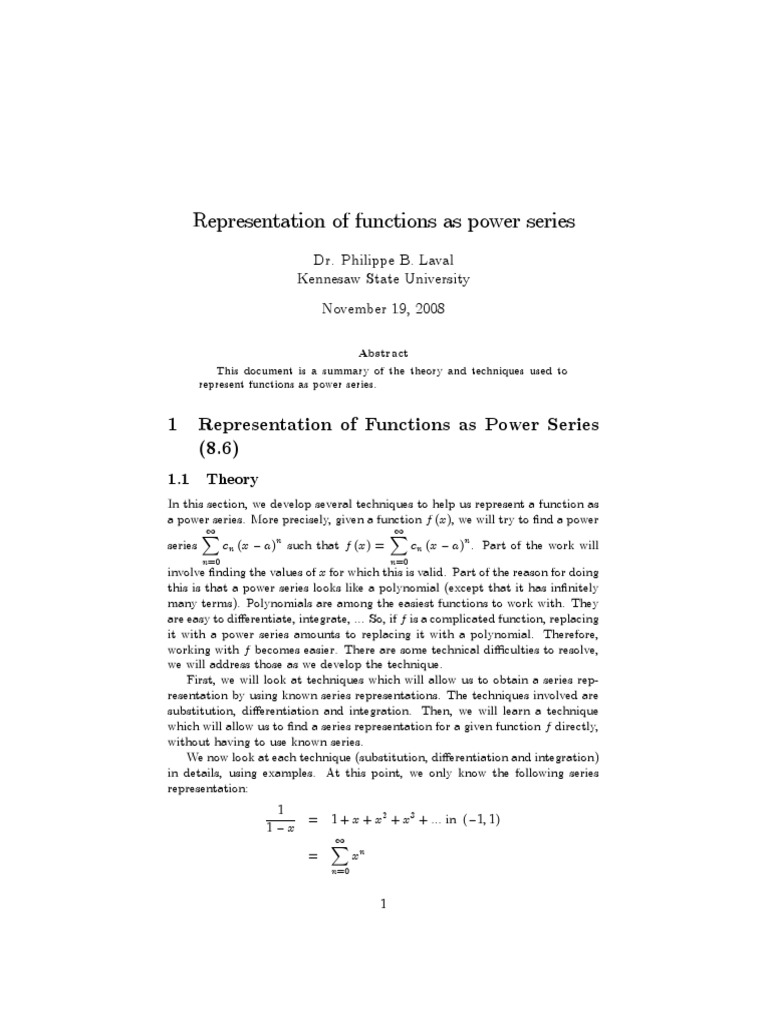 Power Series PDF | PDF | Series (Mathematics) | Power Series
