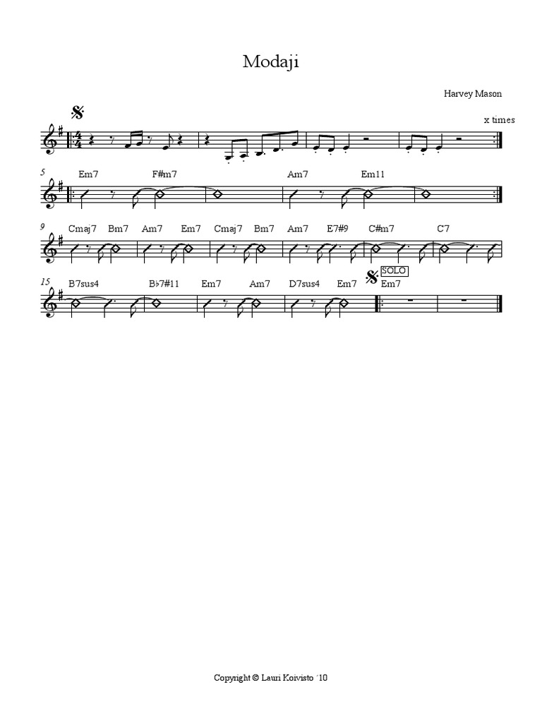 Harvey Mason - Modaji | PDF