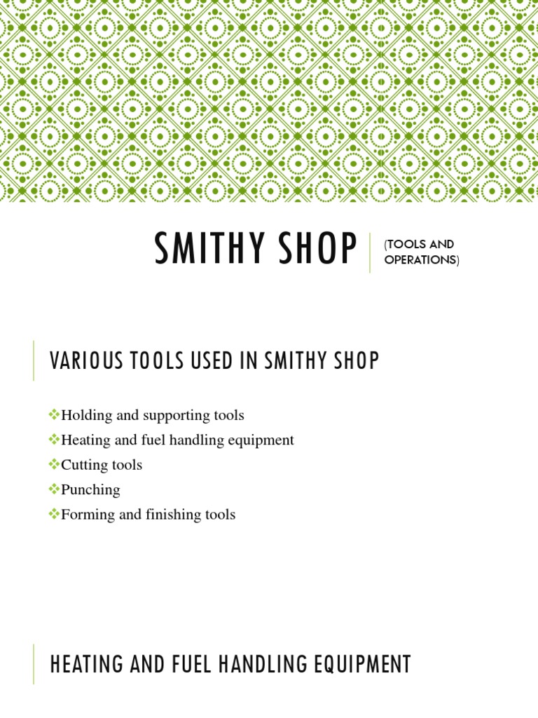 Smithy Shop: (Tools and Operations) | PDF